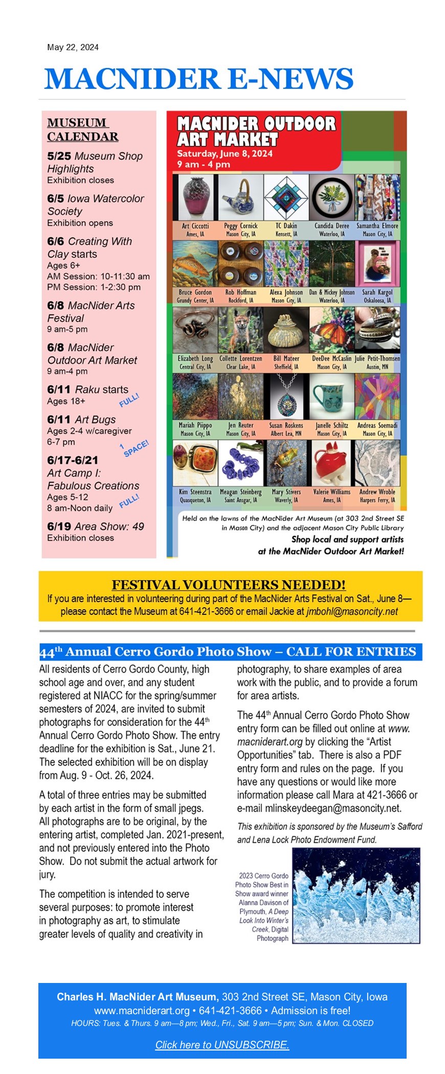 MacNider-E-News522 | Charles H. MacNider Art Museum